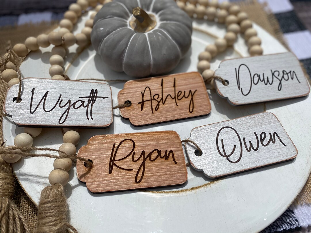 Engraved Wedding Table Nameswooden Place Cards Thanksgiving Table Signs ...