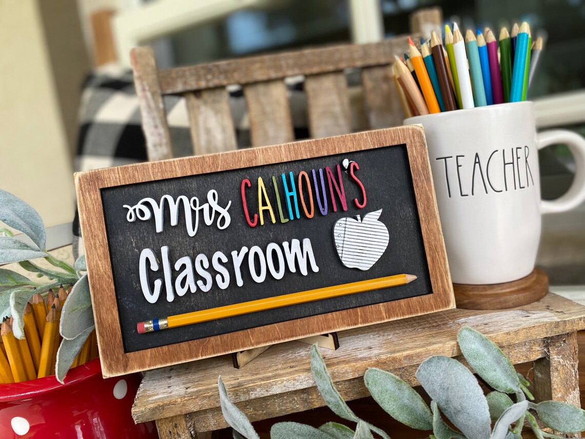 Personalized Teacher Chalkboard Sign Personalized Teacher - Etsy
