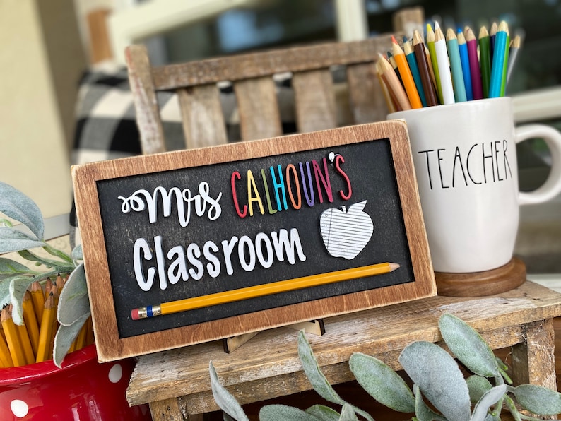 Personalized Teacher Chalkboard Sign Personalized Teacher - Etsy