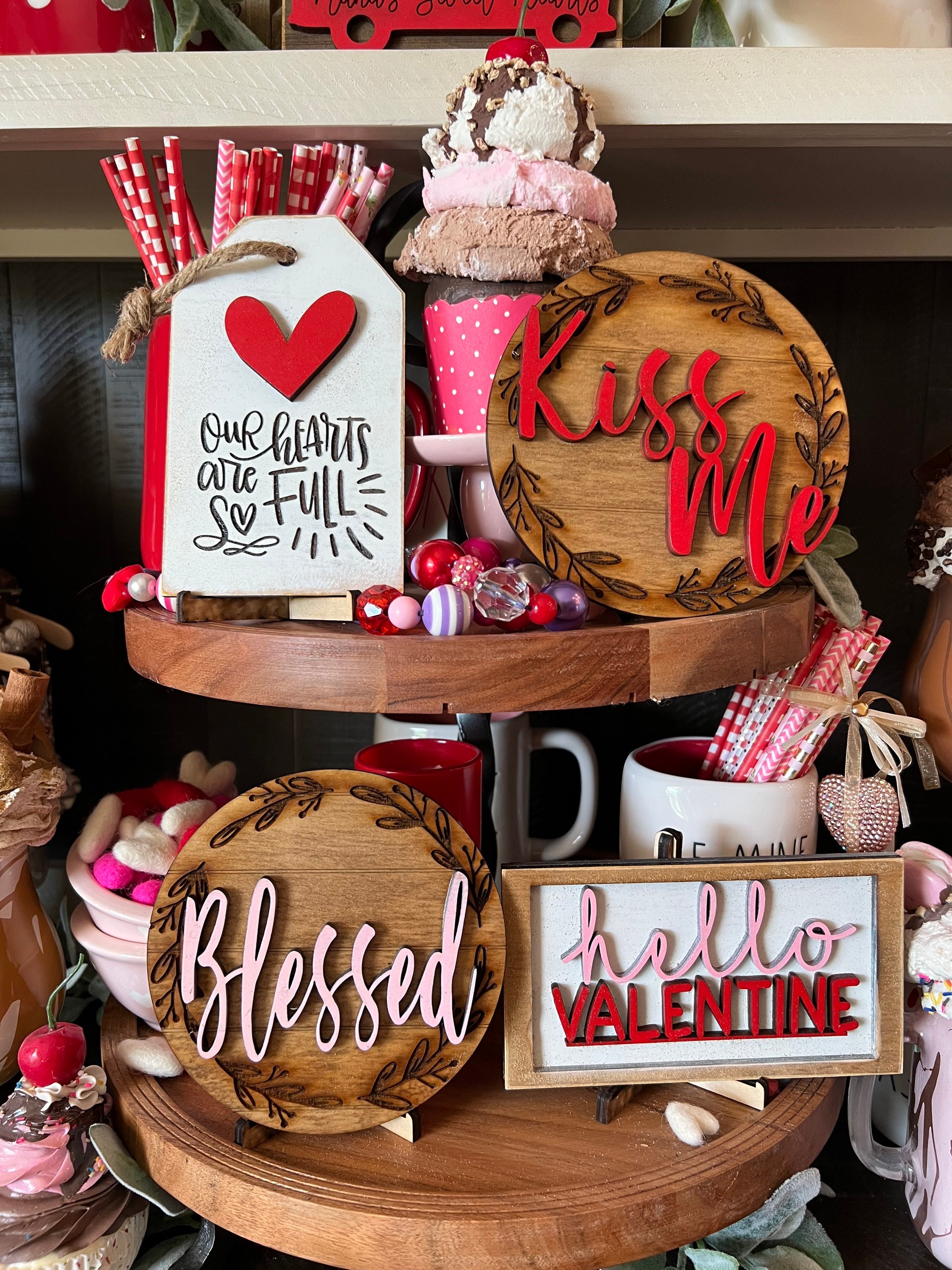 BUNDLE // Valentine's Day Tier Tray Decor // - Etsy