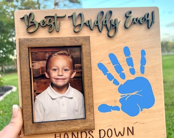 Dad, Fathers Day Gift, Fathers Day Wooden Sign, DIY Handprint Sign ...