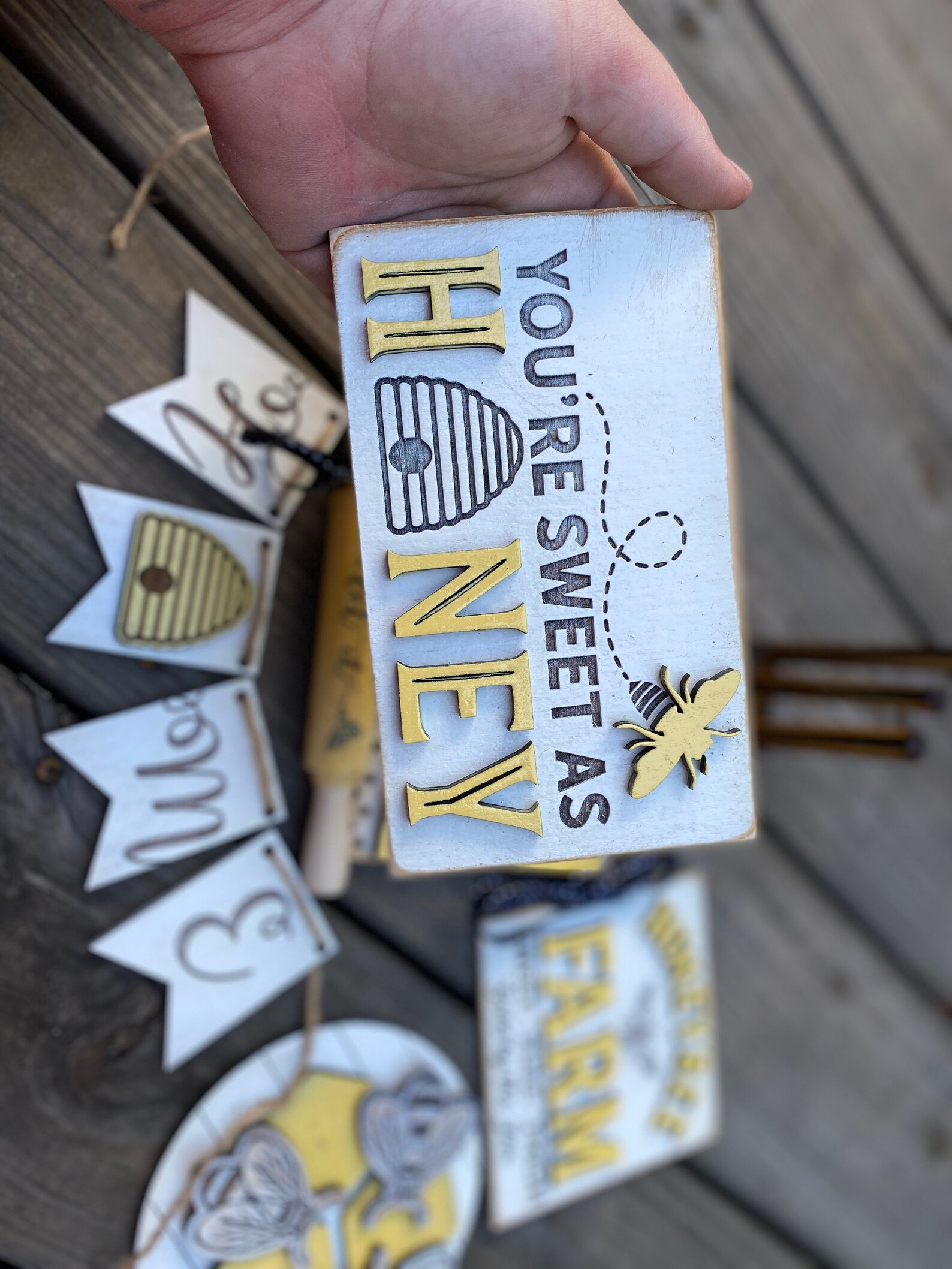 Bee Decor Tiered Tray Decor Bundle Honey Bee Spring Tier Tray Signs Bee ...