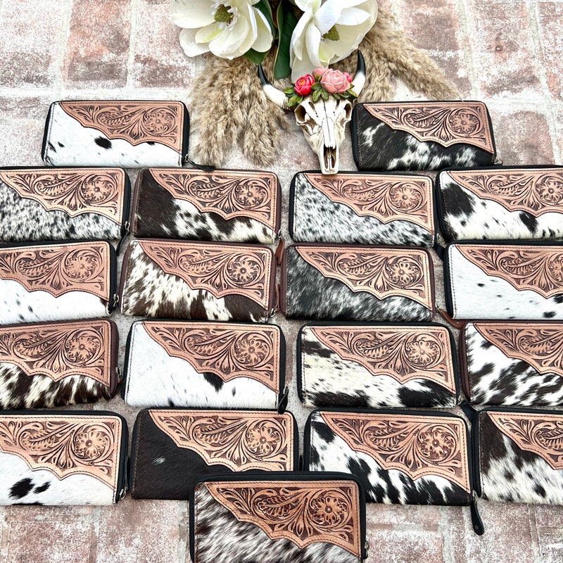 Large Cow Hide Wallet - Etsy