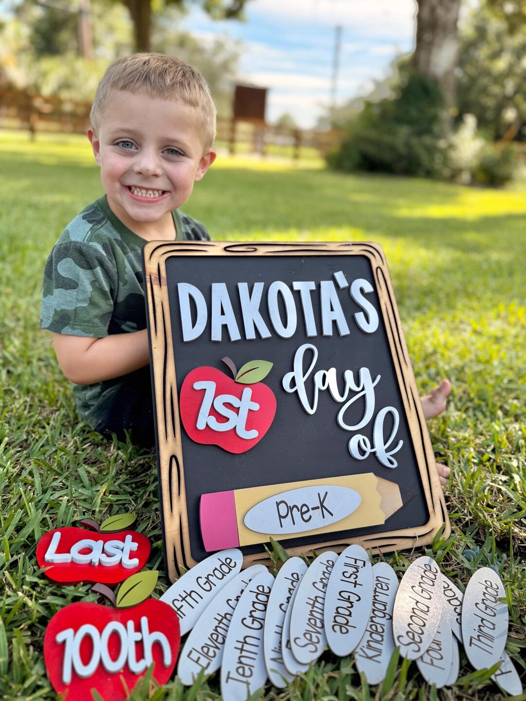 First Day of School Photo Prop, School Photos, Interchangeable School ...
