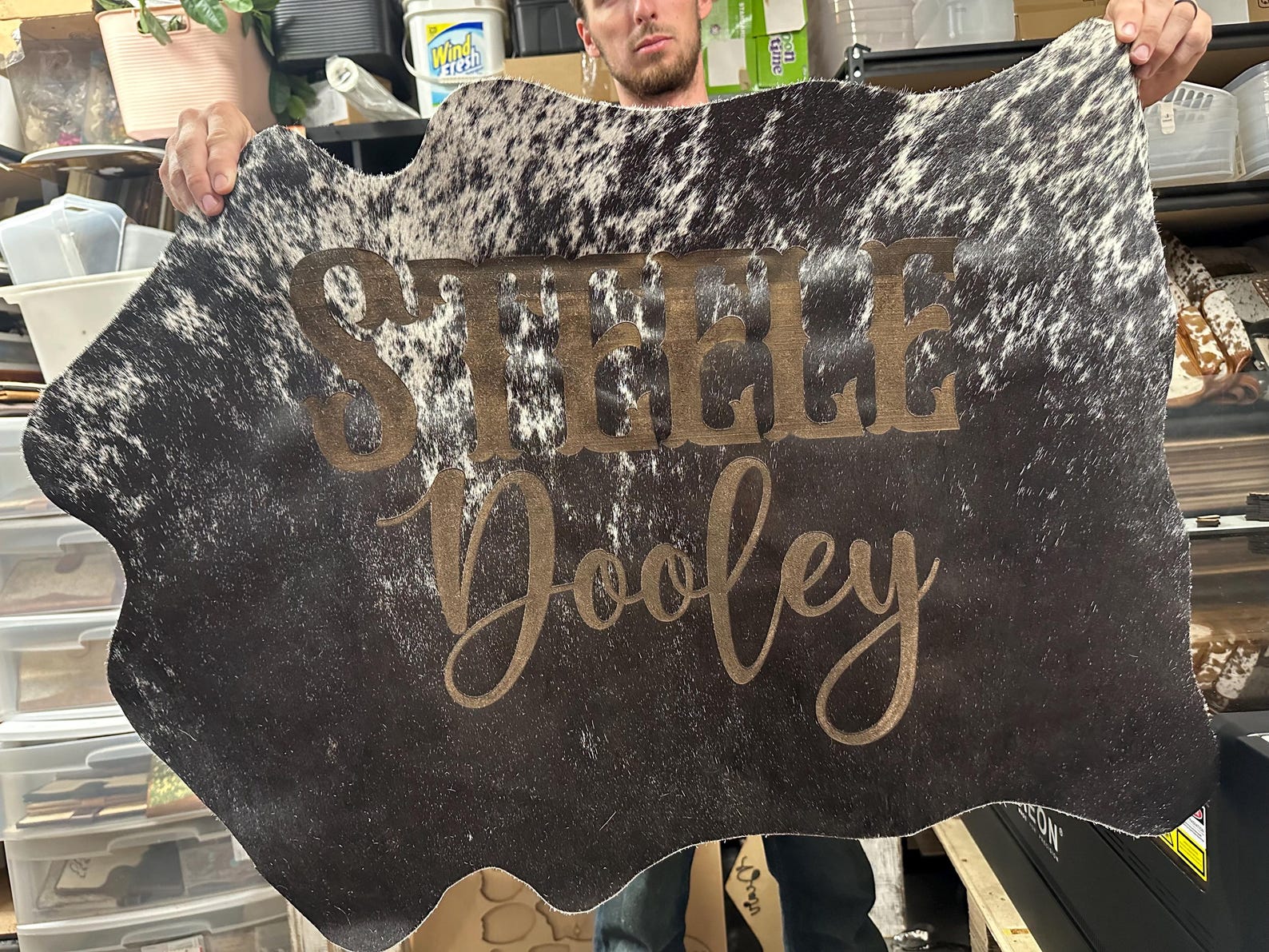 Personalized Engraved Cowhide Rug - Etsy