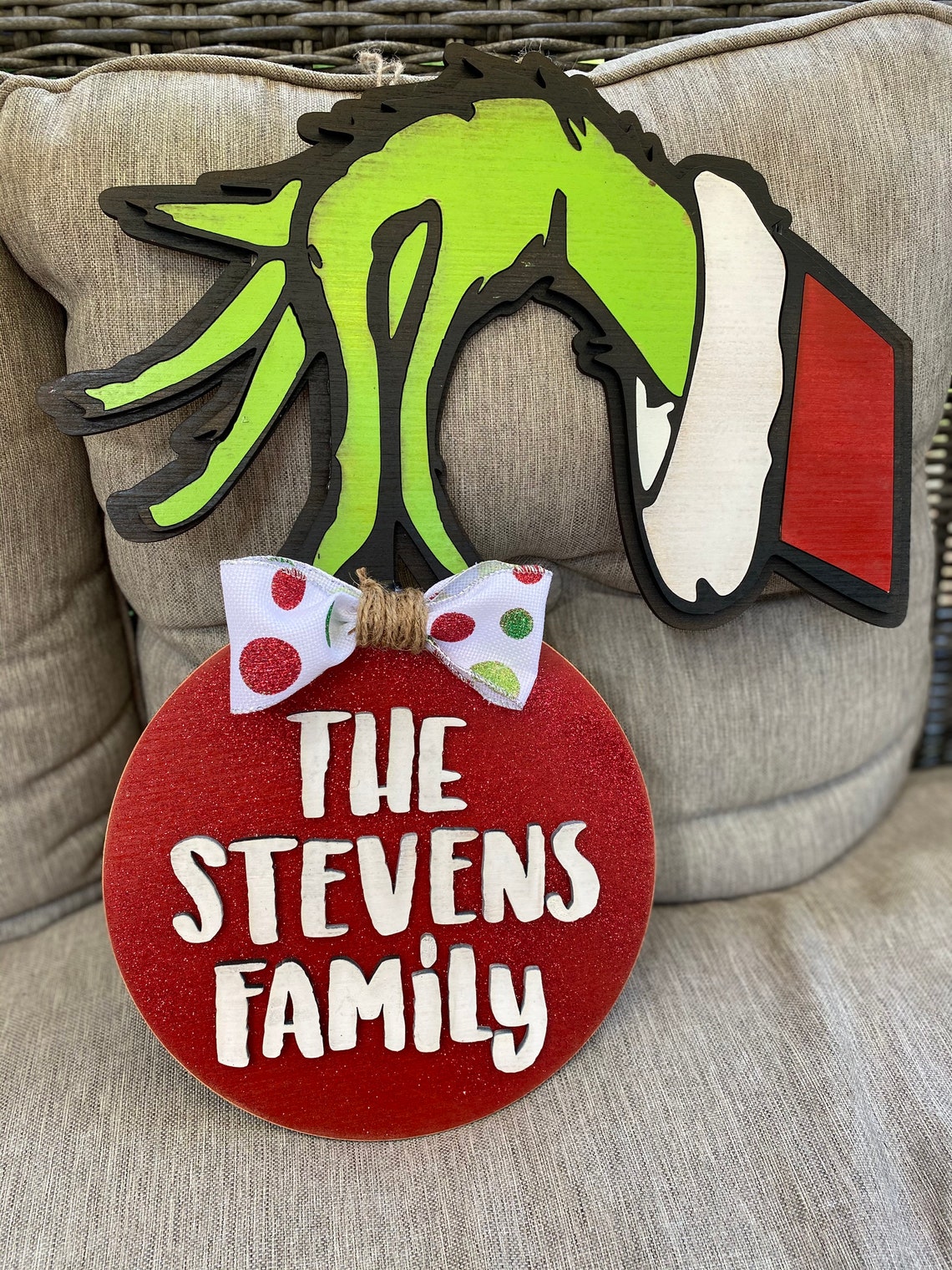 Hand Door Hanger Family Name Christmas Door Hanger - Etsy