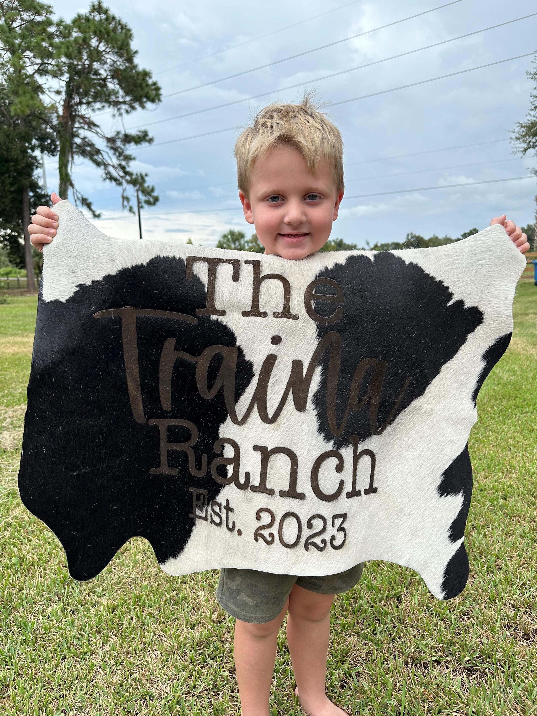 Personalized Engraved Cowhide Rug - Etsy