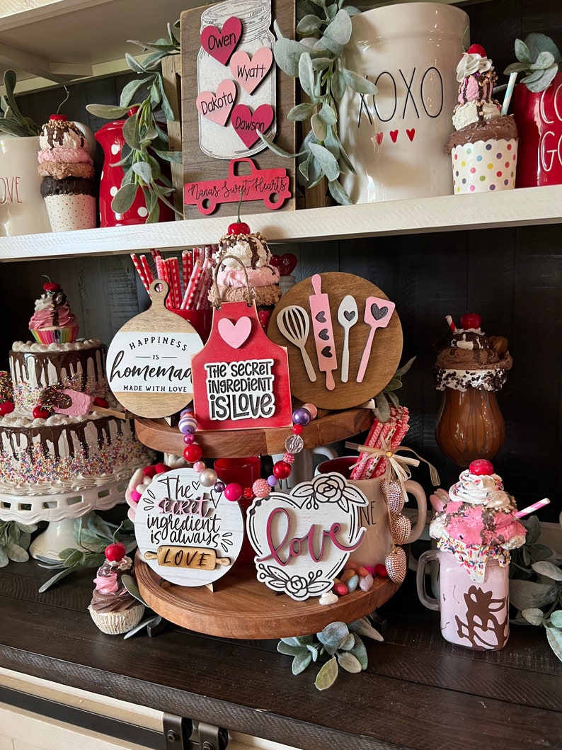 BUNDLE // Valentine's Day Tier Tray Decor // Valentine's Day Signs ...