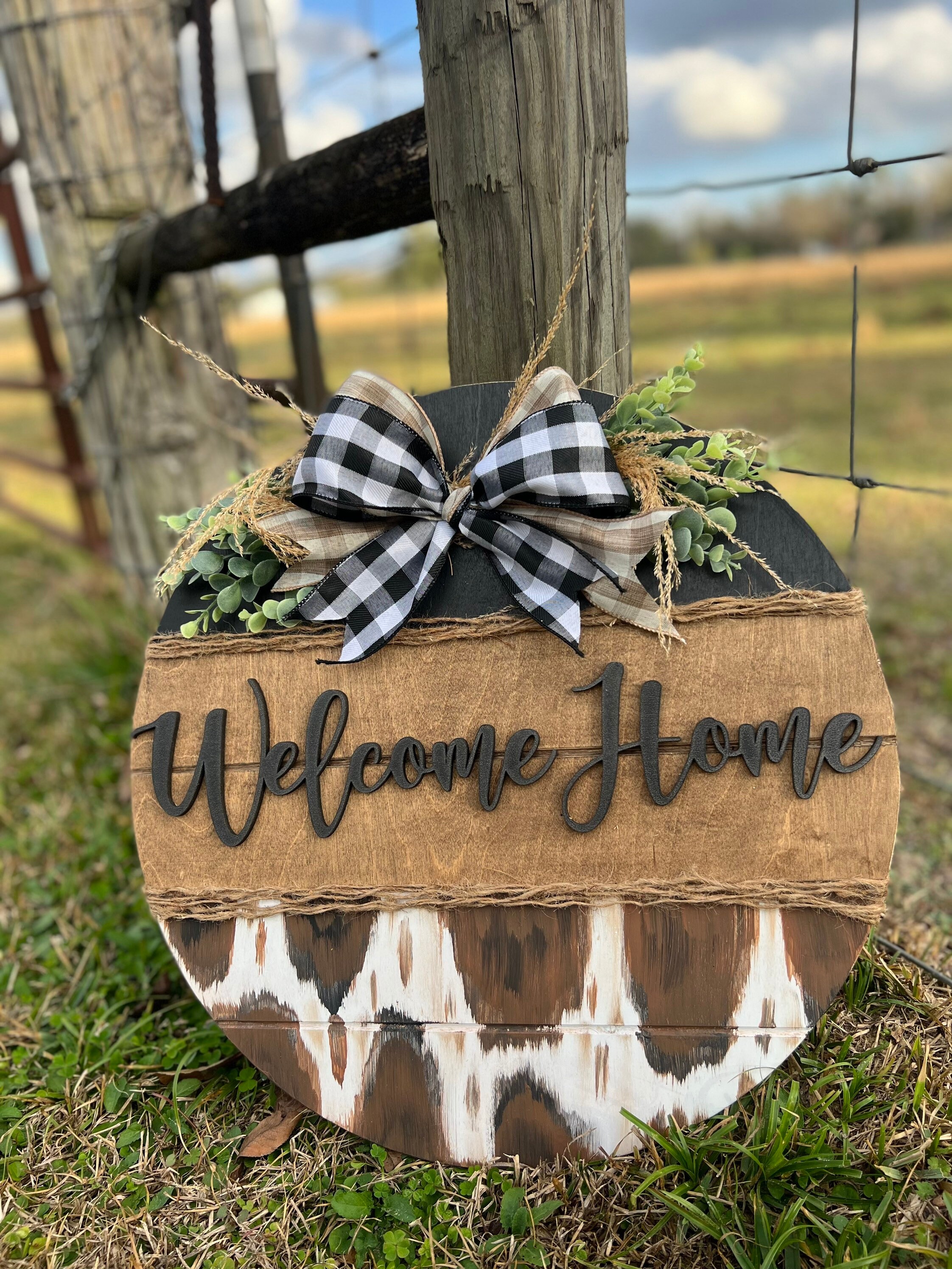 Welcome 3D Door Hanger/ Funny Door Hanger/farmhouse Door Hanger/ Rustic ...