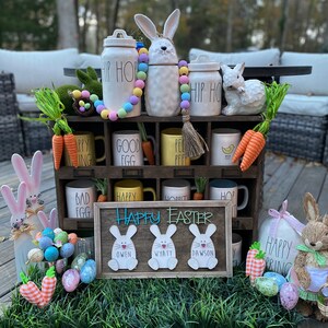 Easter Bunny Family 3D Farmhouse Sign Bunny Sign Decor Personalized ...