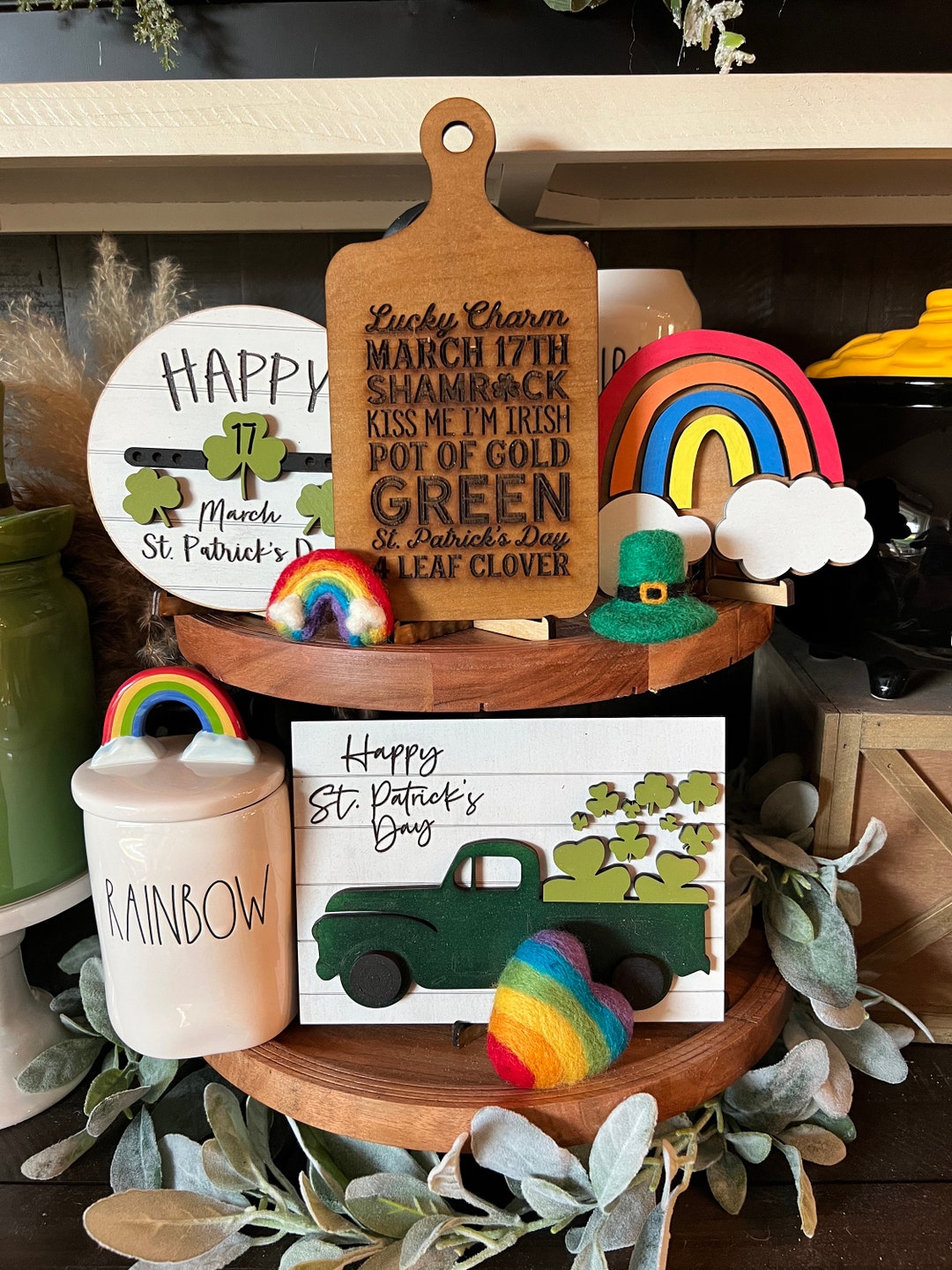 St. Patrick's Day Tiered Tray Decor/st. Patrick's Day Decor/tiered Tray ...