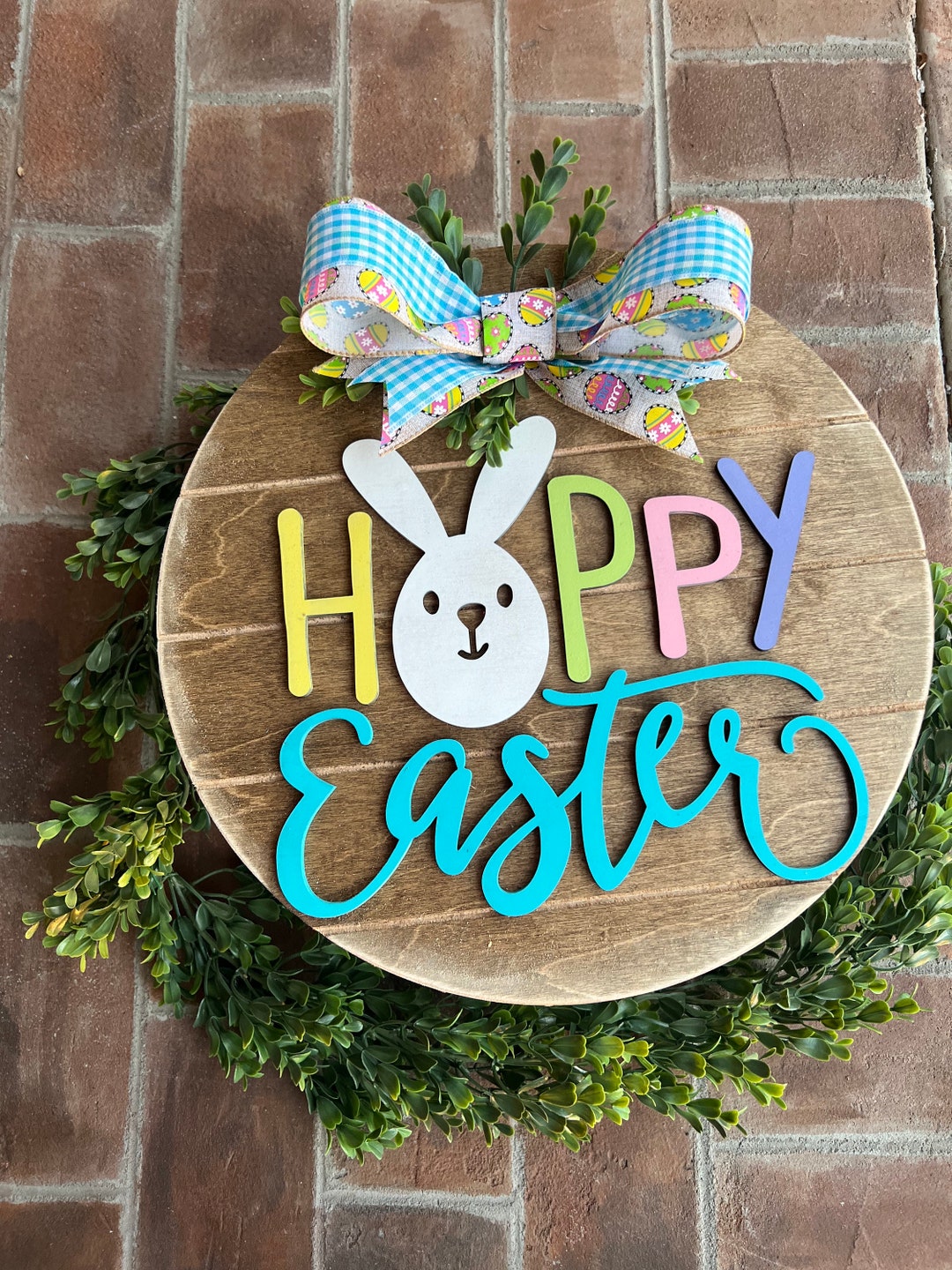 3D Happy Easter Door Hanger With Peeps, Easter Decor, Happy Easter ...