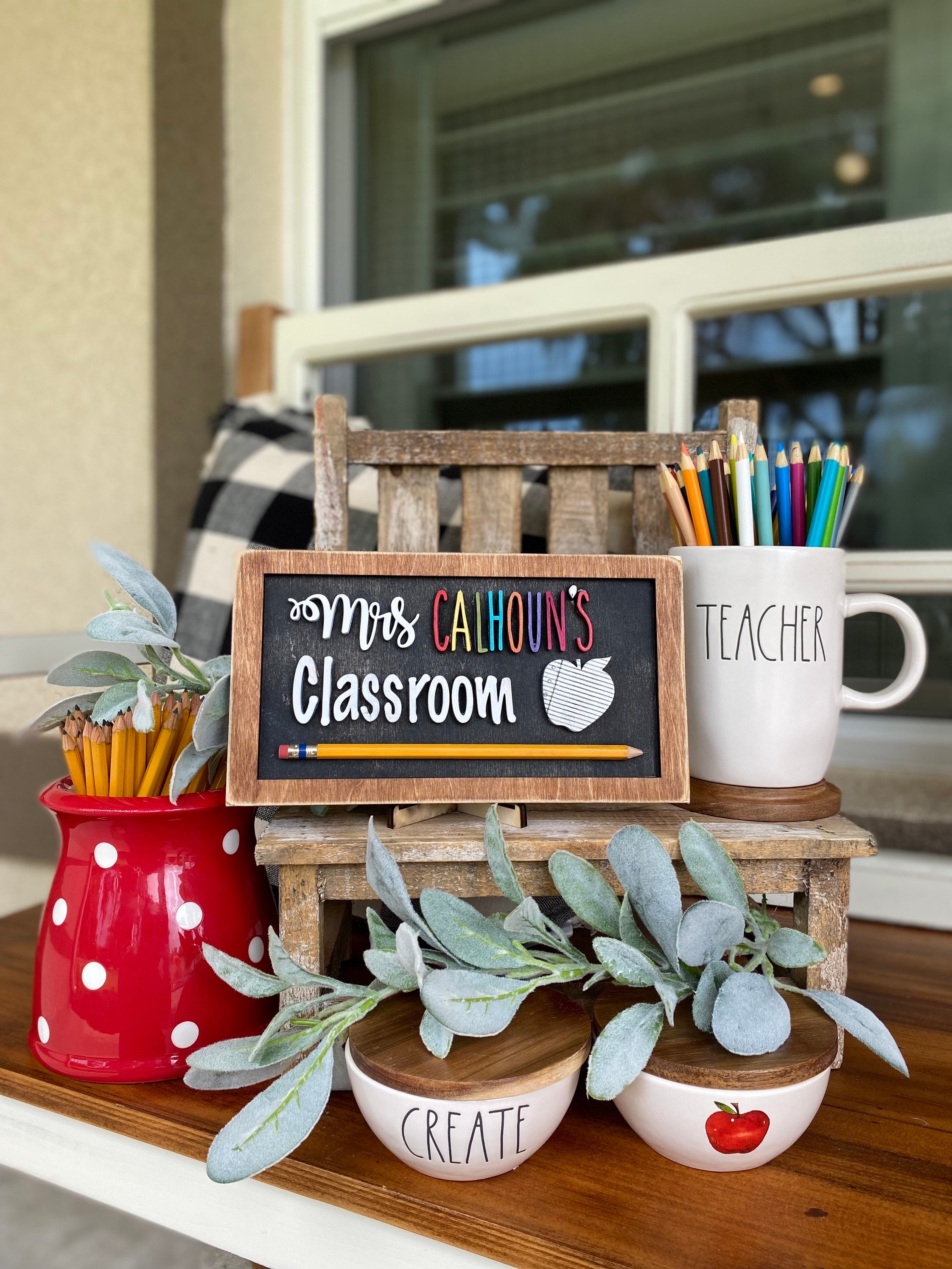 Personalized Teacher Chalkboard Sign Personalized Teacher - Etsy
