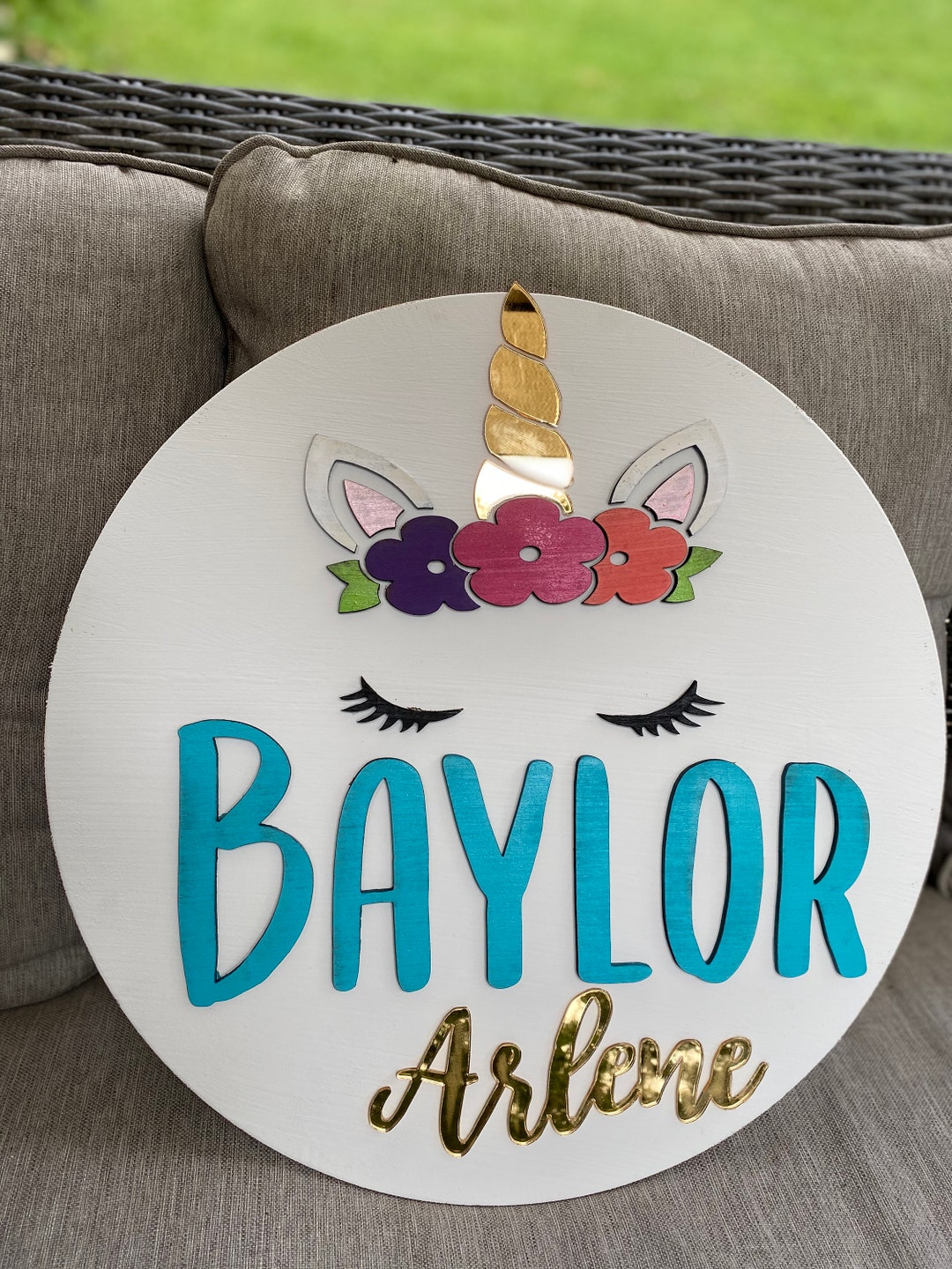 Unicorn Wood Name Sign, Nursery Decor - Etsy