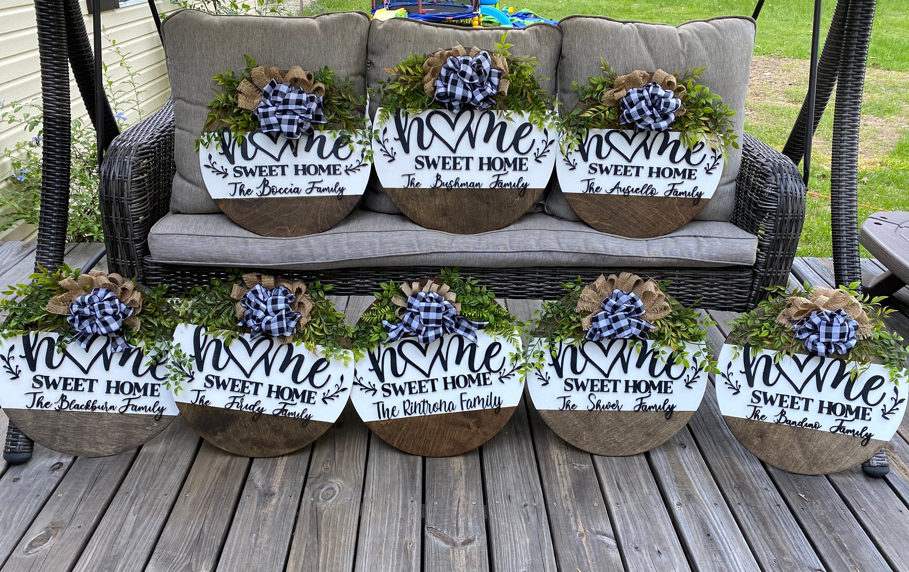 Circle Personalized Front Door Name Sign - Etsy