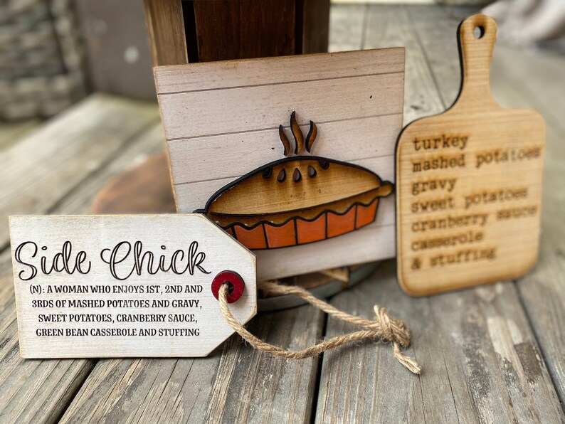Happy Turkey Day 8pieces Tier Tray Sign Set,thanksgiving Tier Tray ...