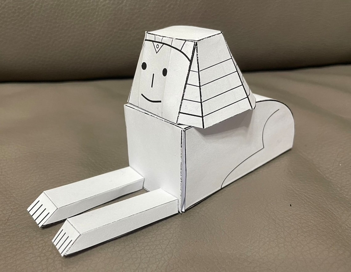 SPHINX 3D Paper Craft the Great Sphinx of Giza Egypt Landmark Printable ...