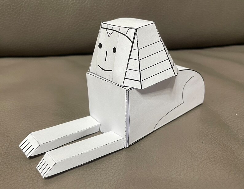 SPHINX 3D Paper Craft the Great Sphinx of Giza Egypt Landmark Printable ...