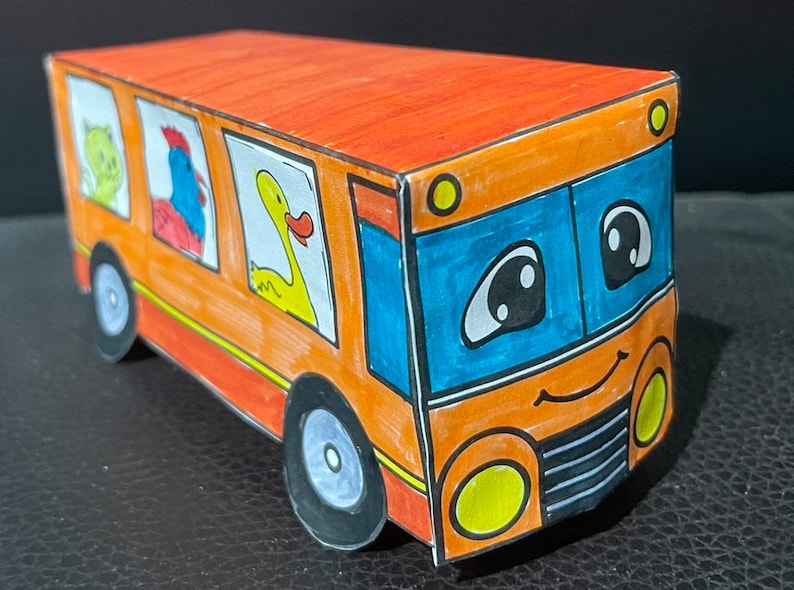 Bus Paper Craft Printable Craft Activity for Kids Instant Download ...