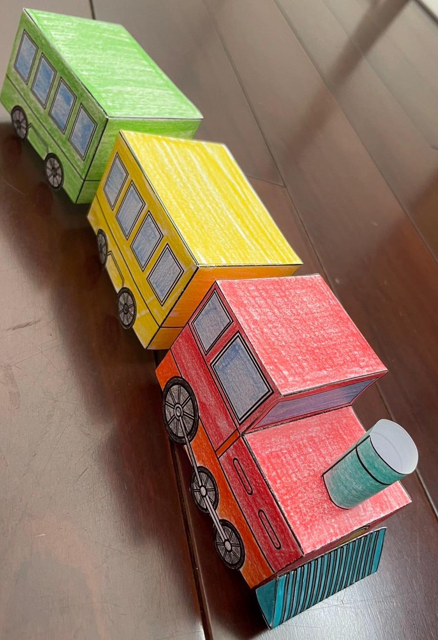 Train Craft 3D Paper Easy Train Craftivity Printable Craft Activity for ...