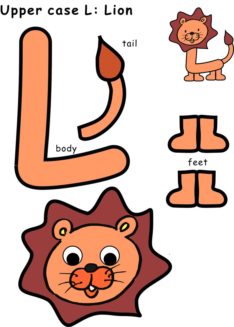 Alphabet Printable Craft A-Z Animal Alphabet Kids Templates - Etsy