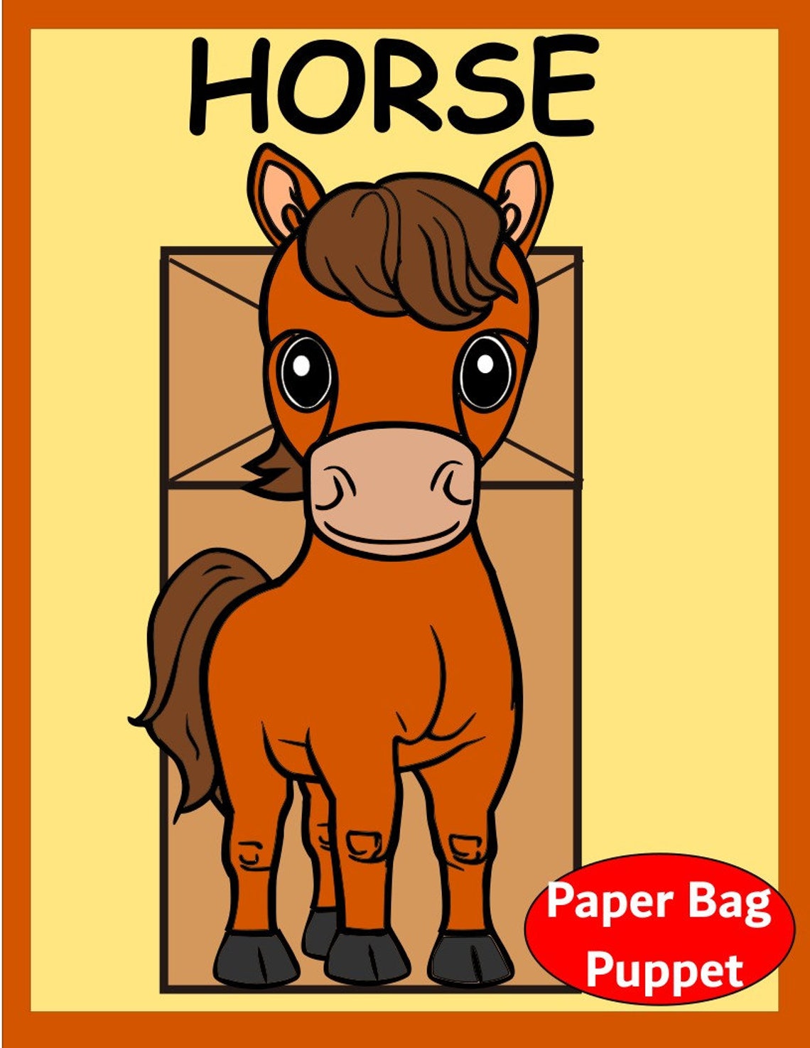 FARM Animals Paper Bag Puppets Zoo Animal Printable Craft Art for Kids ...