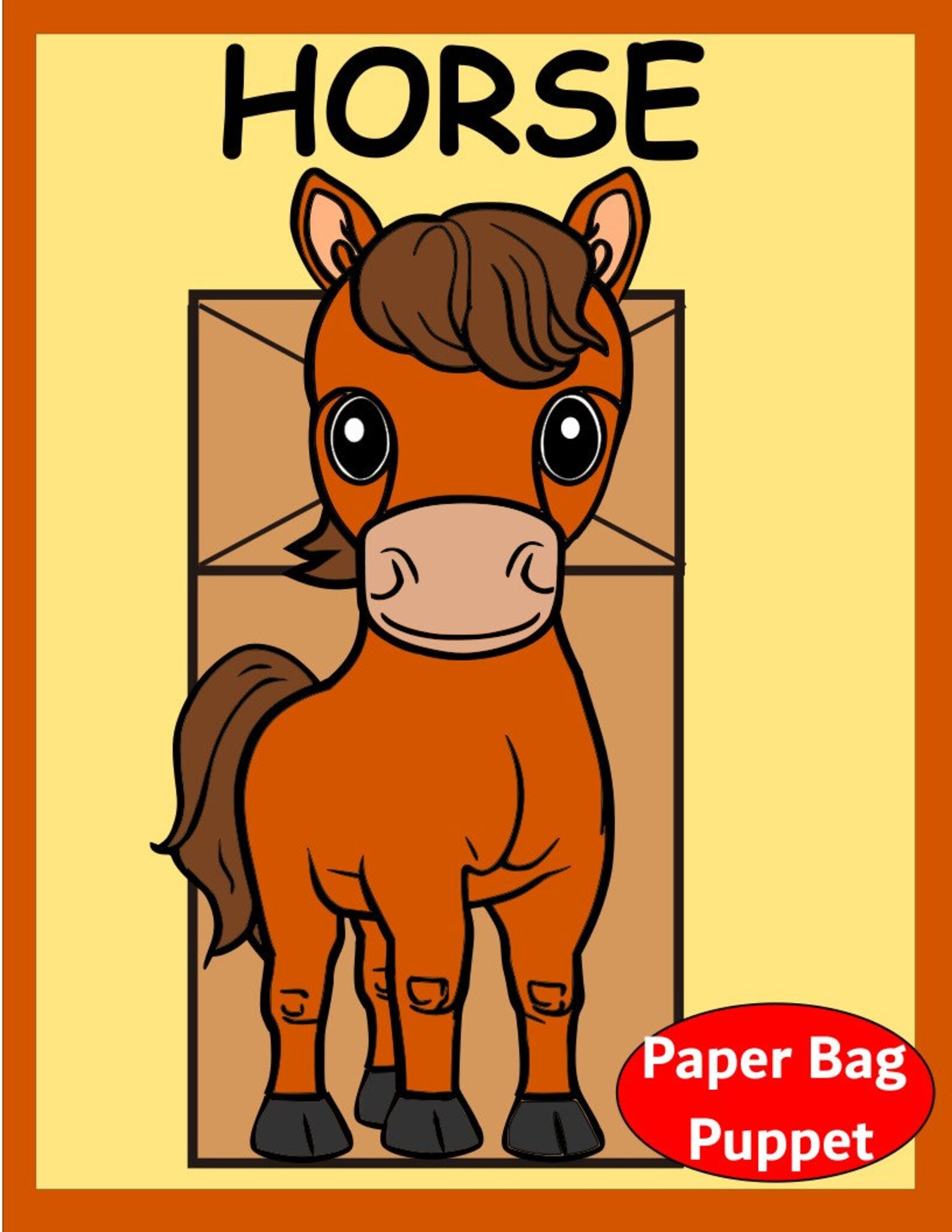 FARM Animals Paper Bag Puppets Zoo Animal Printable Craft Art for Kids ...
