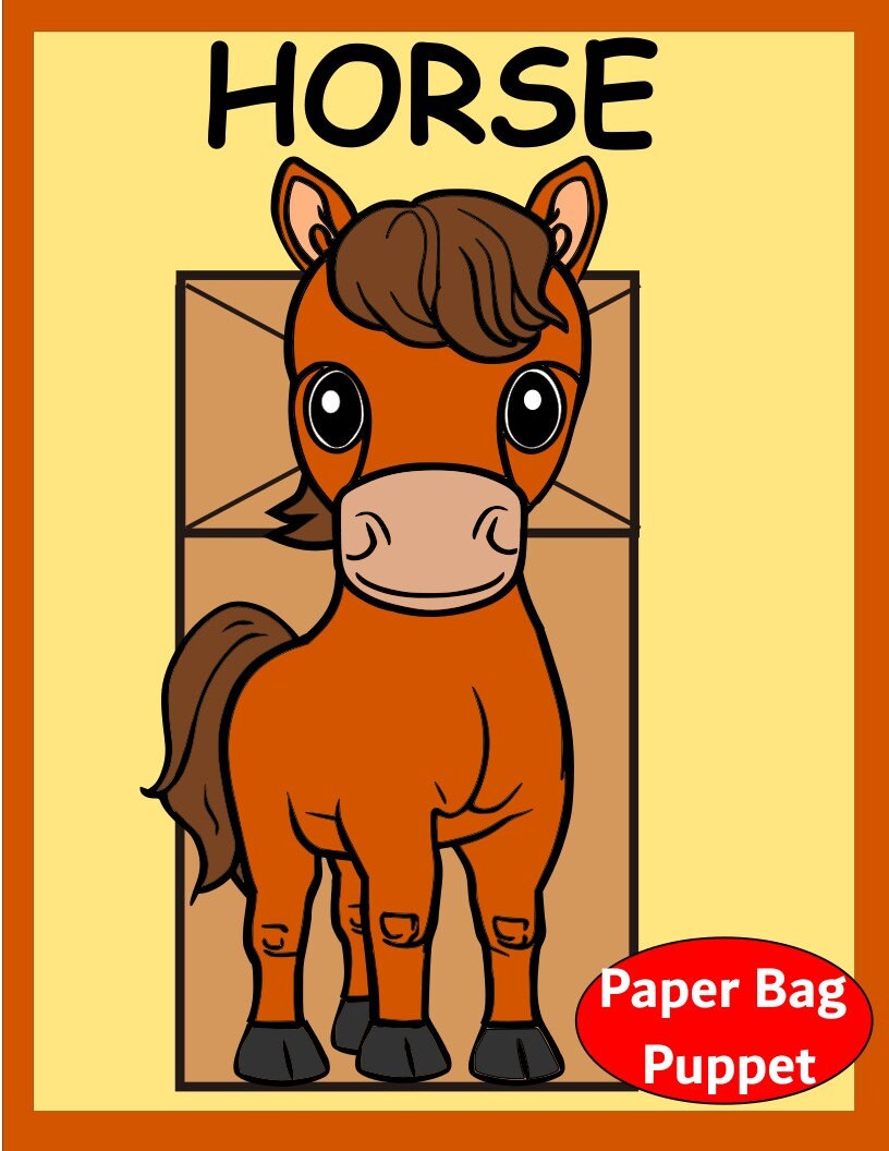 FARM Animals Paper Bag Puppets Zoo Animal Printable Craft Art for Kids ...