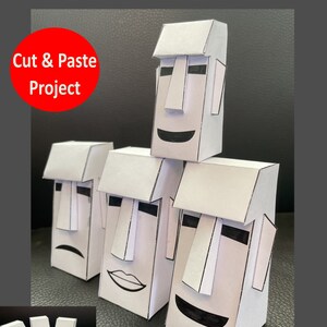 Moai Easter Island Landmark Paper Craft Printable Craft Activity for ...