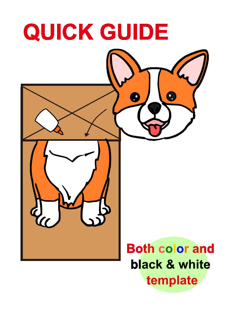 Dog Paper Bag Puppets Pet Animal Printable Craft Art for Kids Coloring ...