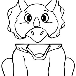 Dinosaur Paper Bag Puppet Craft for Kid Coloring Puppet Printable ...