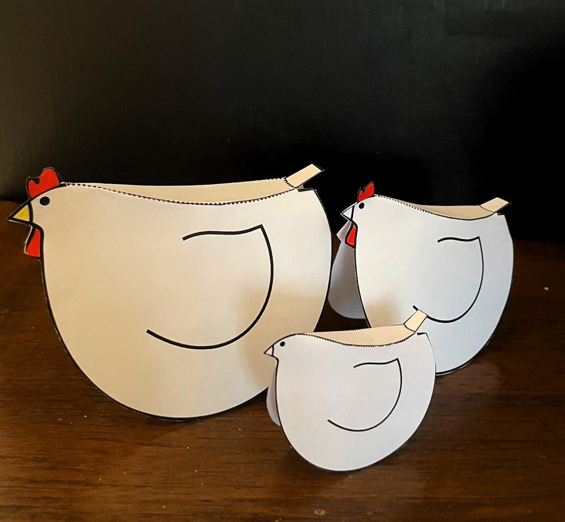 Chicken Paper Craft Printable Craft Activity for Kids Instant Download ...