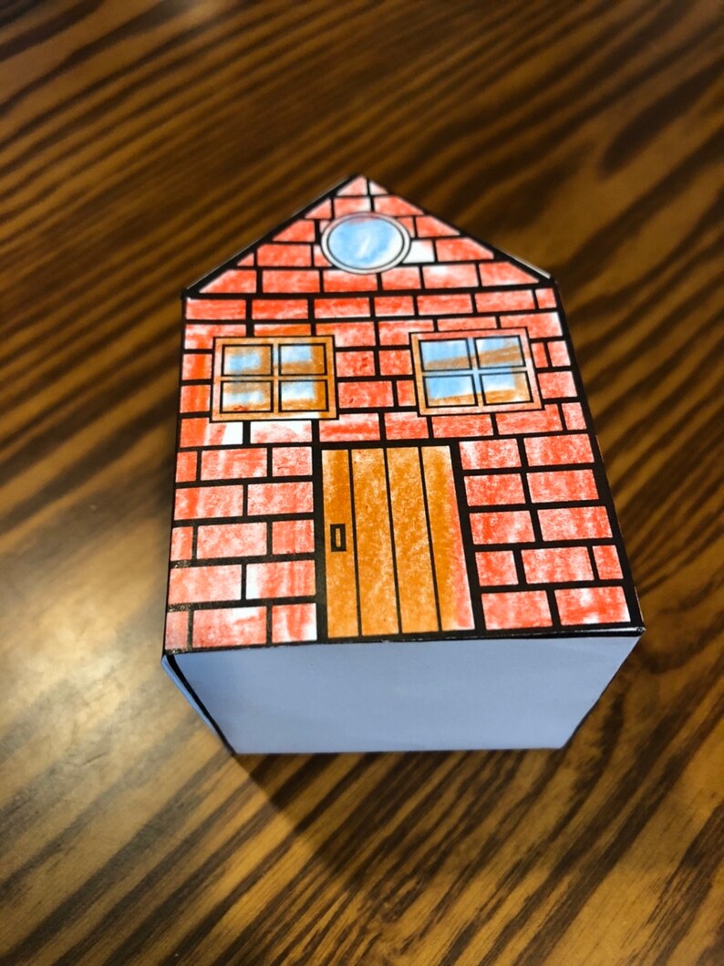 3D House Craft Printable Activity for Kids Instant Download Colouring ...
