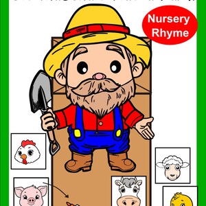 Nursery Rhymes Paper Bag Puppets Printable Craft Art for Kids Coloring ...