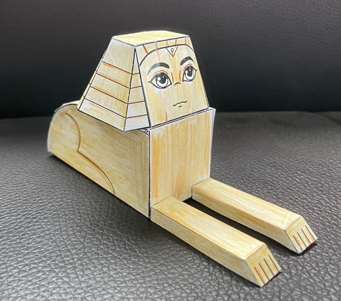 SPHINX 3D Paper Craft the Great Sphinx of Giza Egypt Landmark Printable ...