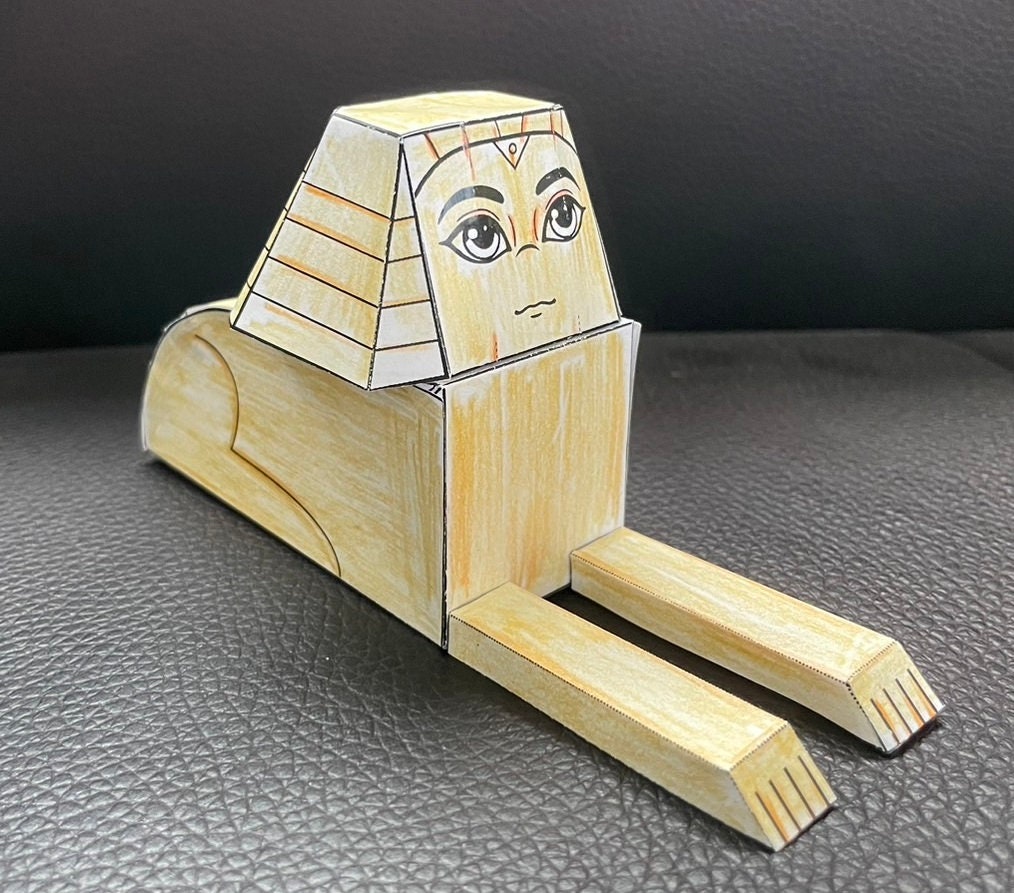 SPHINX 3D Paper Craft the Great Sphinx of Giza Egypt Landmark Printable ...