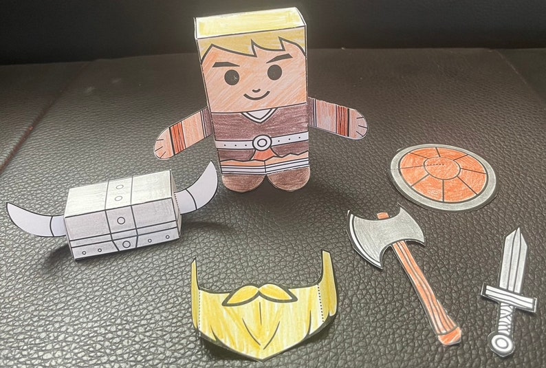 Viking Warriors Craft Easy 3D Vikings Paper Craftivity Printable Craft ...
