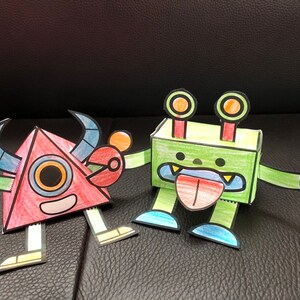 3D Shapes Monsters Geometry Crafts Printable Craft Activity for Kids ...