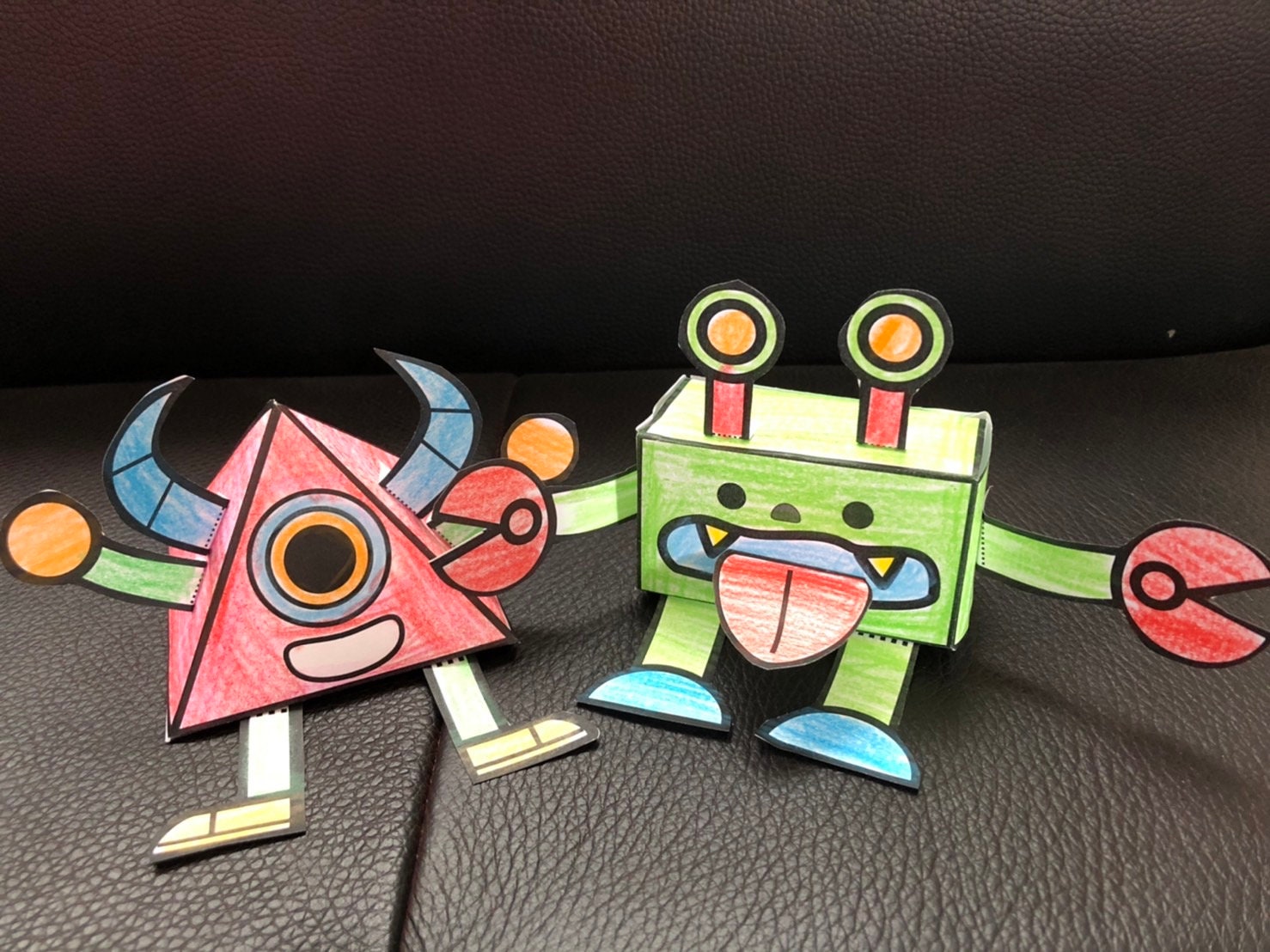 3D Shapes Monsters Geometry Crafts Printable Craft Activity for Kids ...