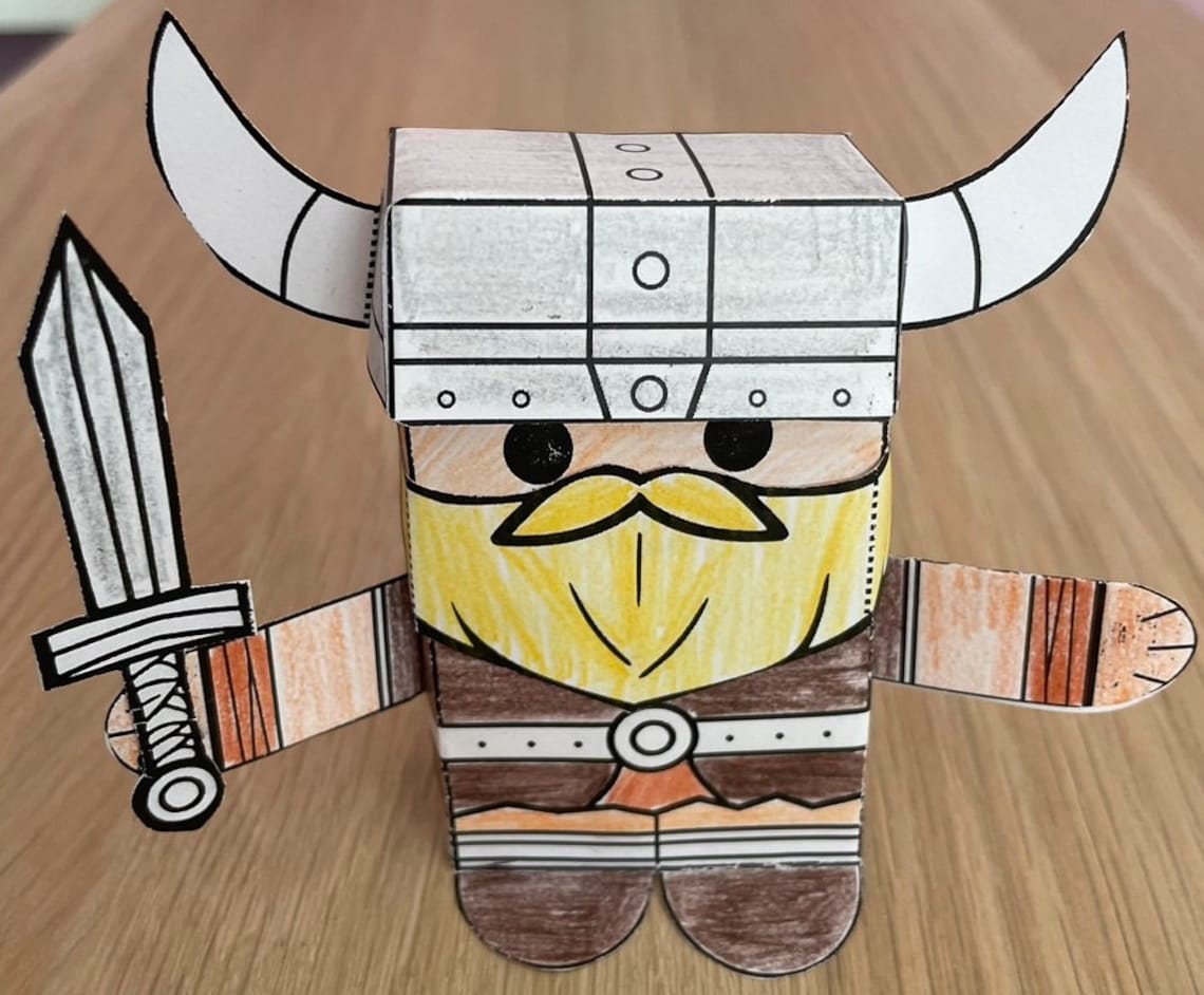 Viking Warriors Craft Easy 3D Vikings Paper Craftivity Printable Craft ...