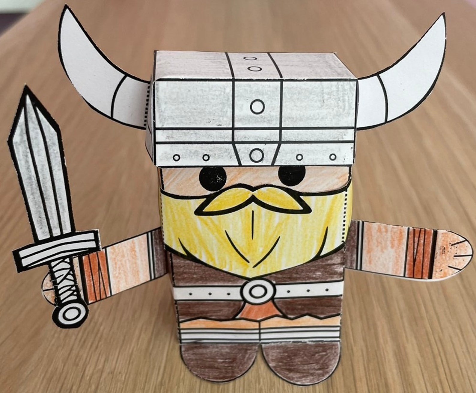 Viking Warriors Craft Easy 3D Vikings Paper Craftivity Printable Craft ...