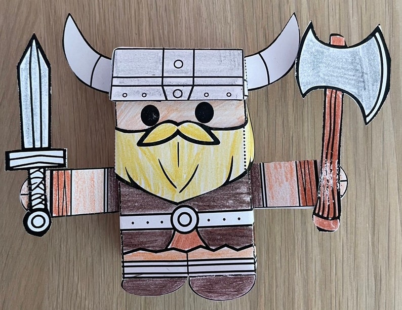 Viking Warriors Craft Easy 3D Vikings Paper Craftivity Printable Craft ...