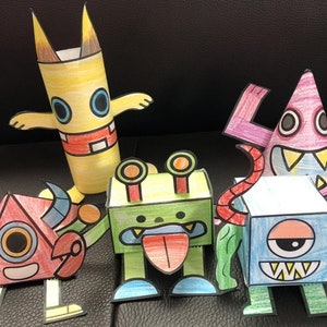 3D Shapes Monsters Geometry Crafts Printable Craft Activity for Kids ...