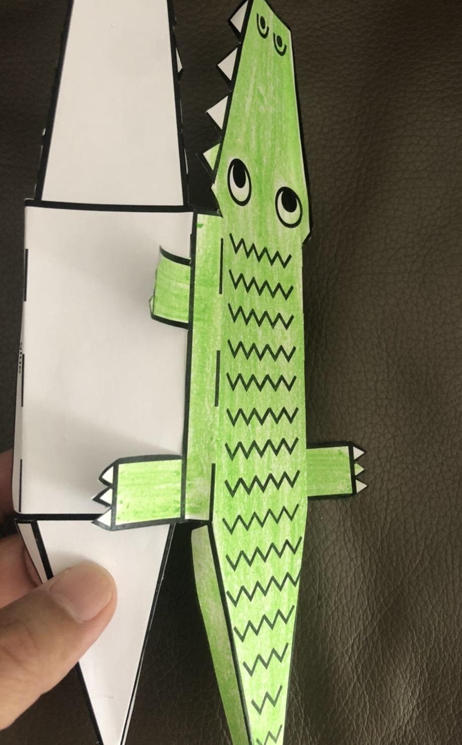 Alligator Crocodile Paper Craft Animal Paper Crafts Downloadable PDF ...