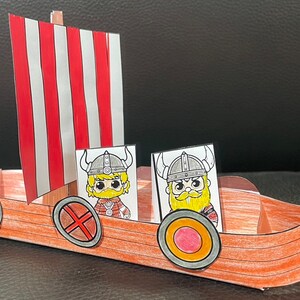 Viking Ship Craft 3D Paper Easy Viking Ship Craftivity Printable Craft ...