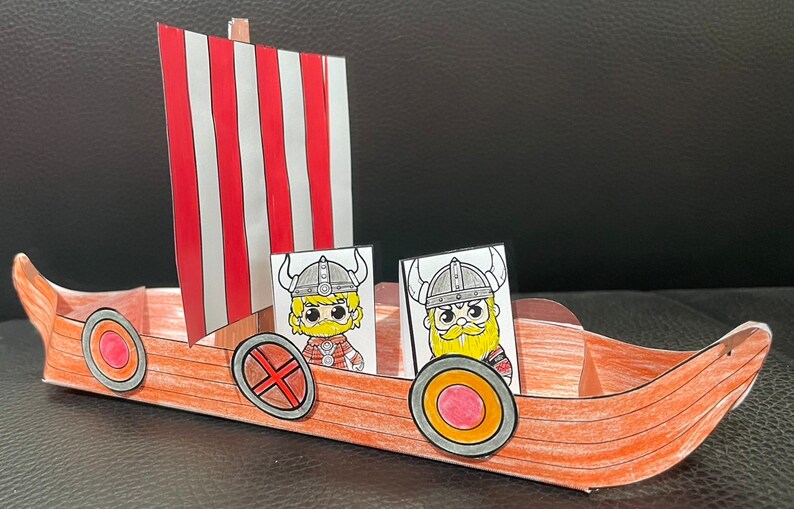 Viking Ship Craft 3D Paper Easy Viking Ship Craftivity Printable Craft ...
