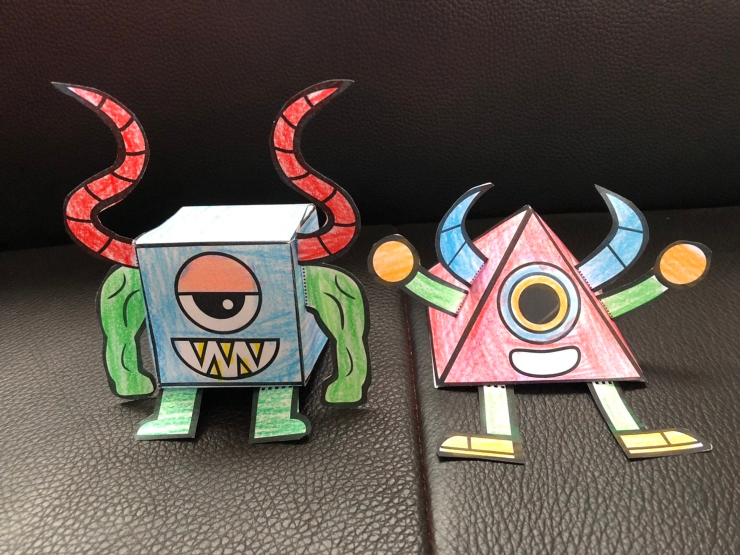 3D Shapes Monsters Geometry Crafts Printable Craft Activity for Kids ...