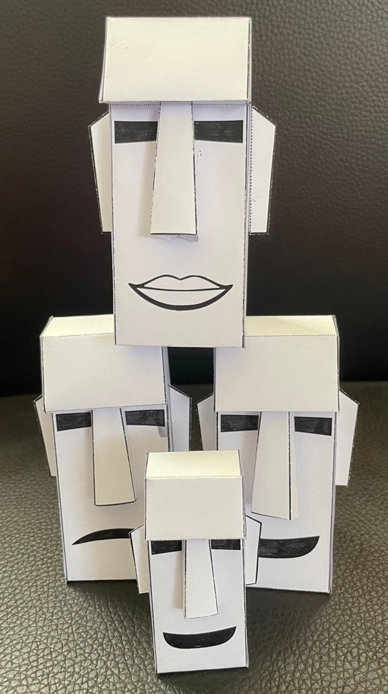 Moai Easter Island Landmark Paper Craft Printable Craft Activity for ...