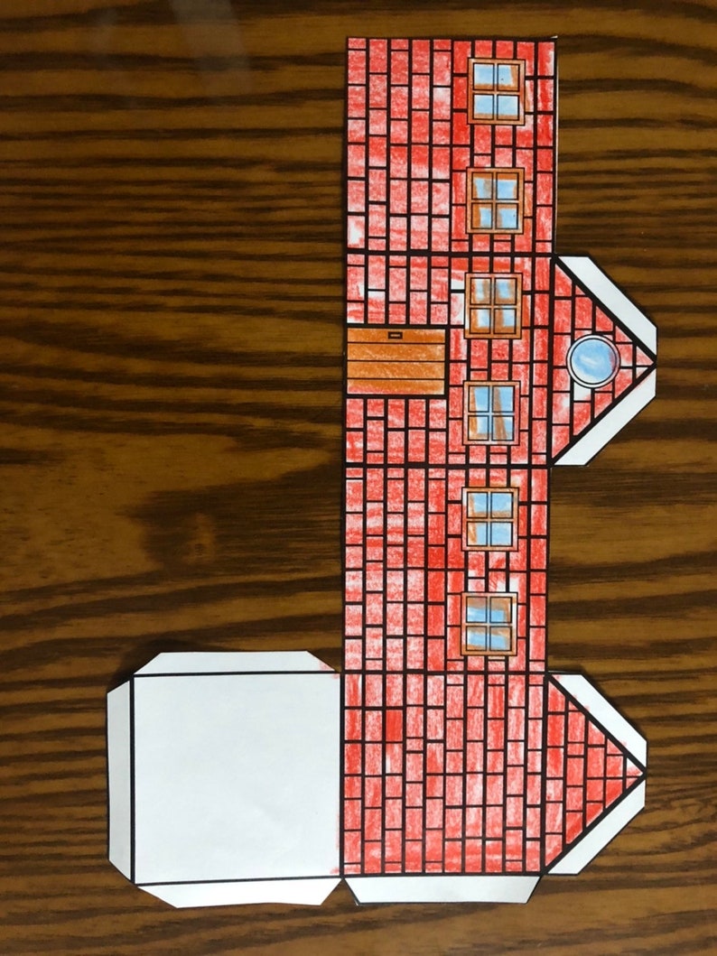 3D House Craft Printable Activity for Kids Instant Download Colouring ...
