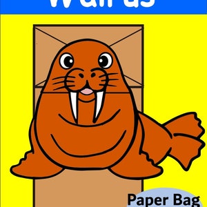 Ocean Animal Paper Bag Puppets Craft for Kids Coloring Puppet Printable ...